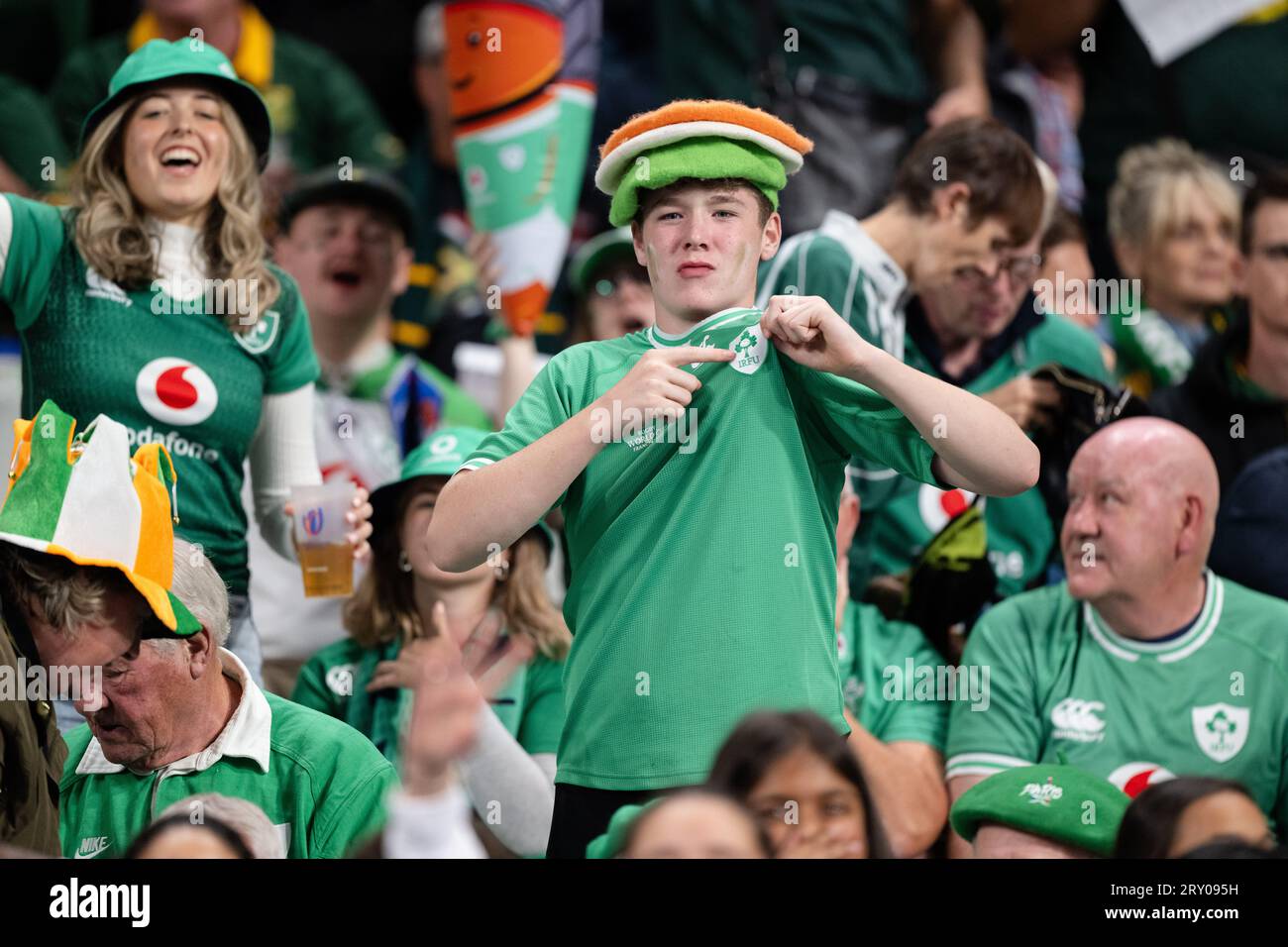 Ireland's fans the 2023 Rugby World Cup Pool B match between South ...