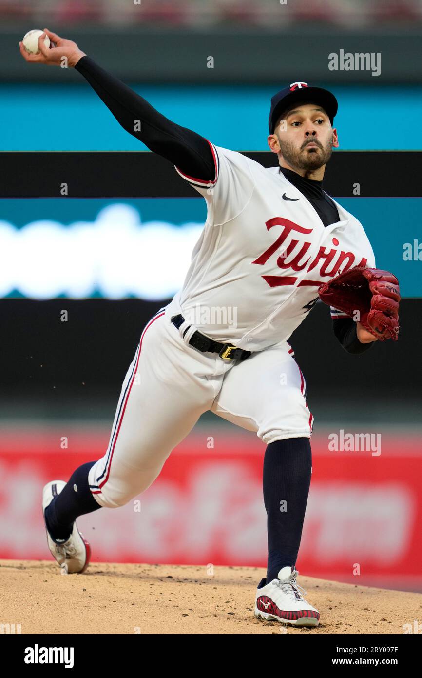 Minnesota Twins starting pitcher Pablo Lopez delivers during the first ...