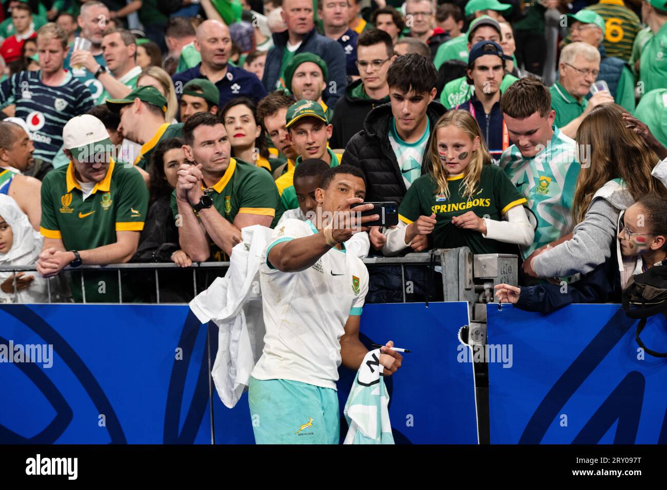 Kurt-Lee Arendse (RSA) after the 2023 Rugby World Cup Pool B match ...