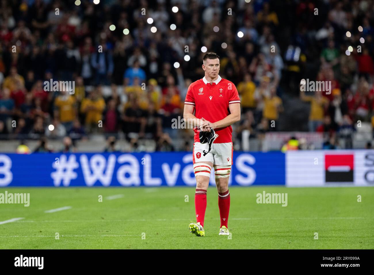 Adam Beard (WAL) during the 2023 Rugby World Cup Pool C match between ...