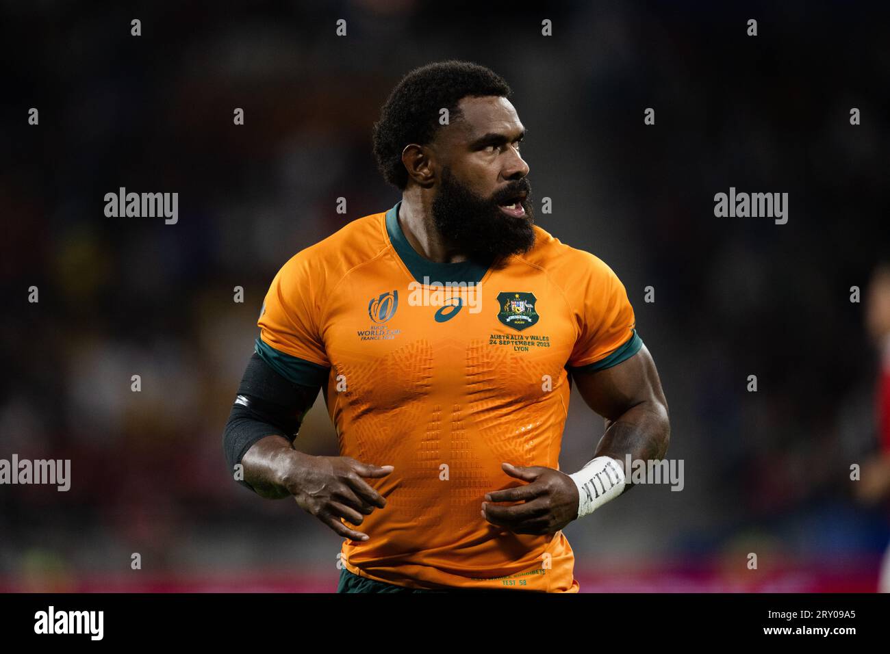 Marika Koroibete (AUS) during the 2023 Rugby World Cup Pool C match ...