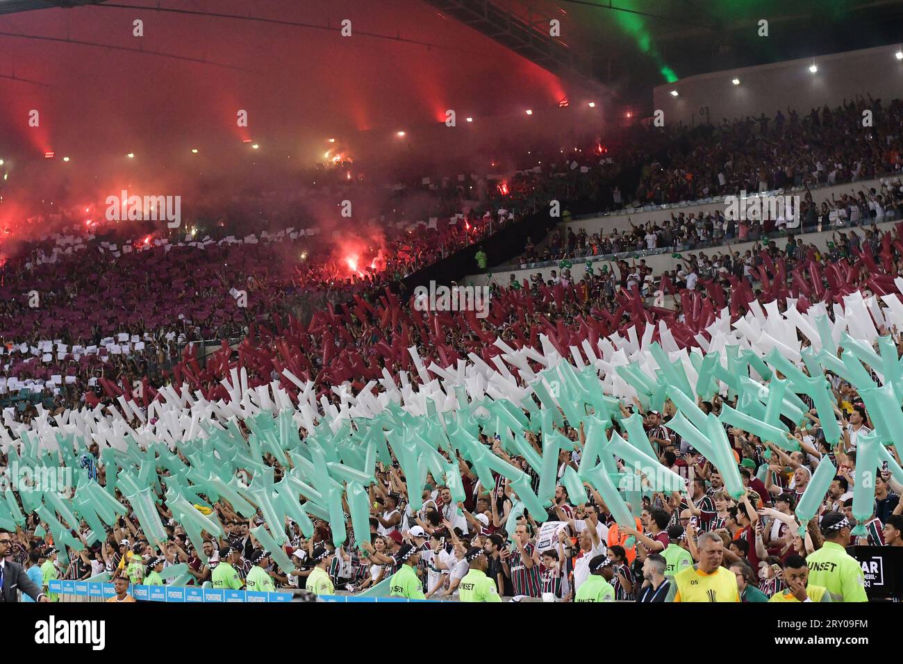 Maracana Stadium Fluminense fans, moments before the match between ...