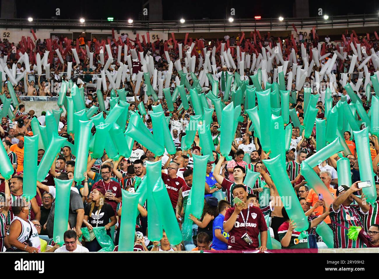 Maracana Stadium Fluminense fans, moments before the match between ...