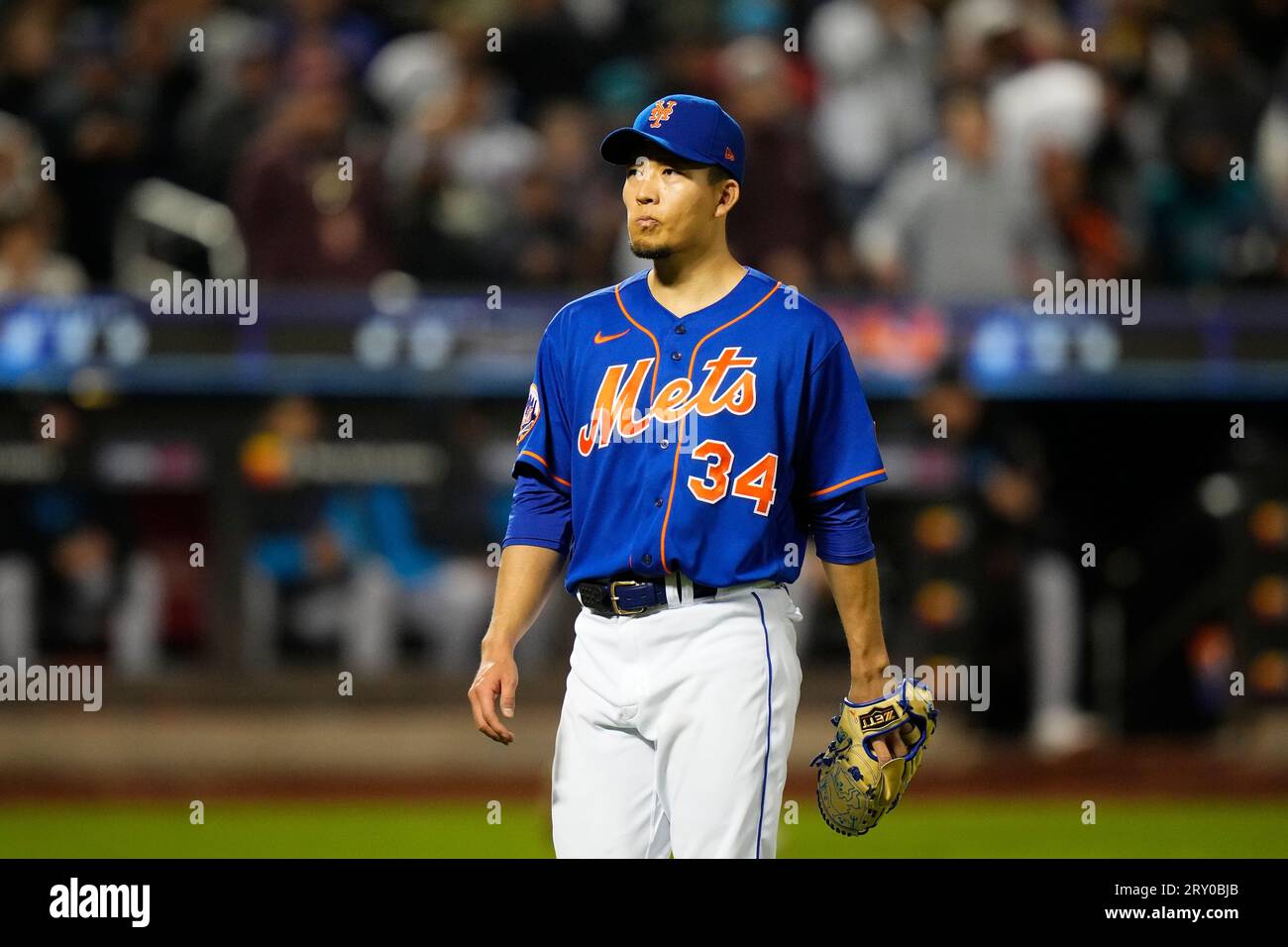 New York Mets starting pitcher Kodai Senga (34), of Japan, during the ...