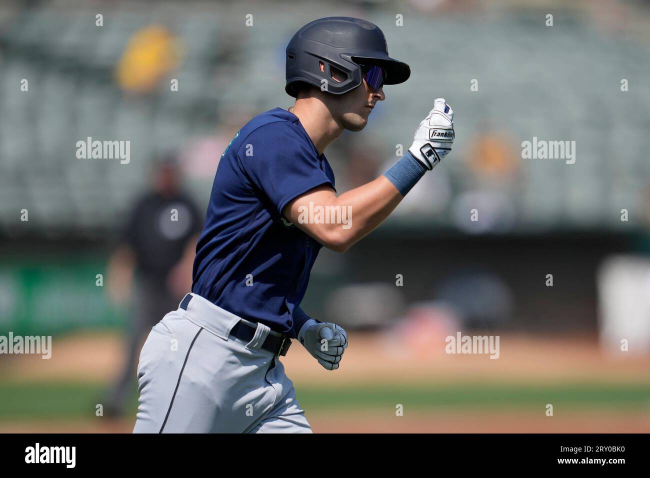 Seattle Mariners' Dominic Canzone after hitting a home run during a ...
