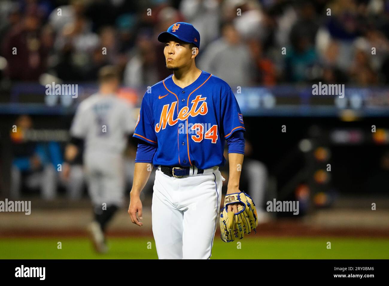 New York Mets starting pitcher Kodai Senga (34), of Japan, during the ...