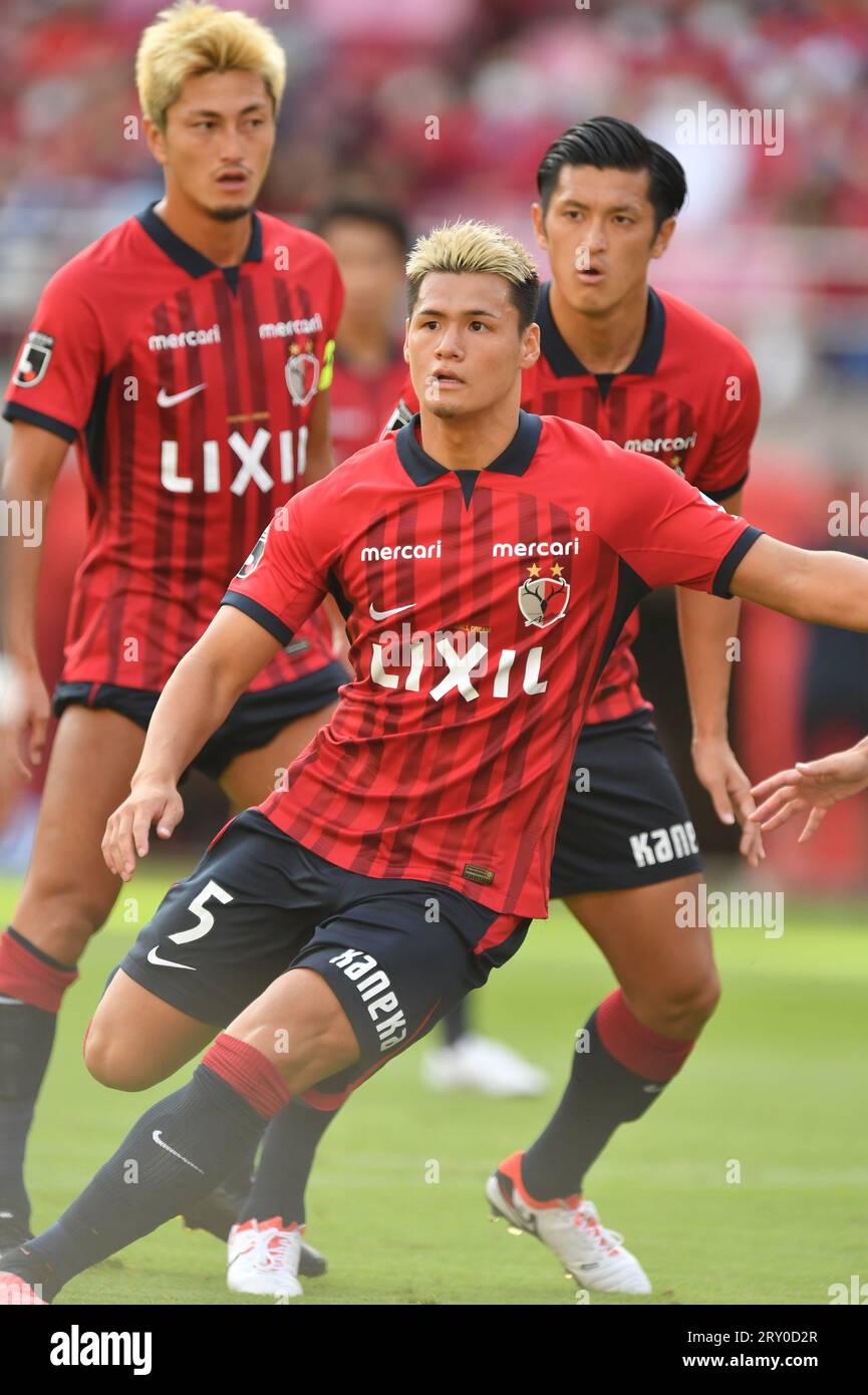 Kashima Antlers' Yuma Suzuki, Ikuma Sekigawa, and Naomichi Ueda, from ...
