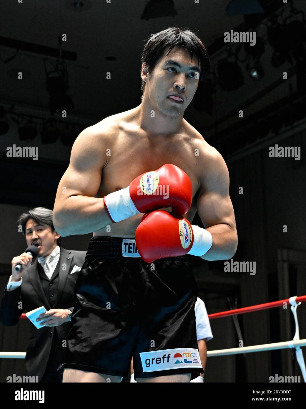 Eigoro Akai before the 2023 East Japan Rookie of the Year Tournament ...