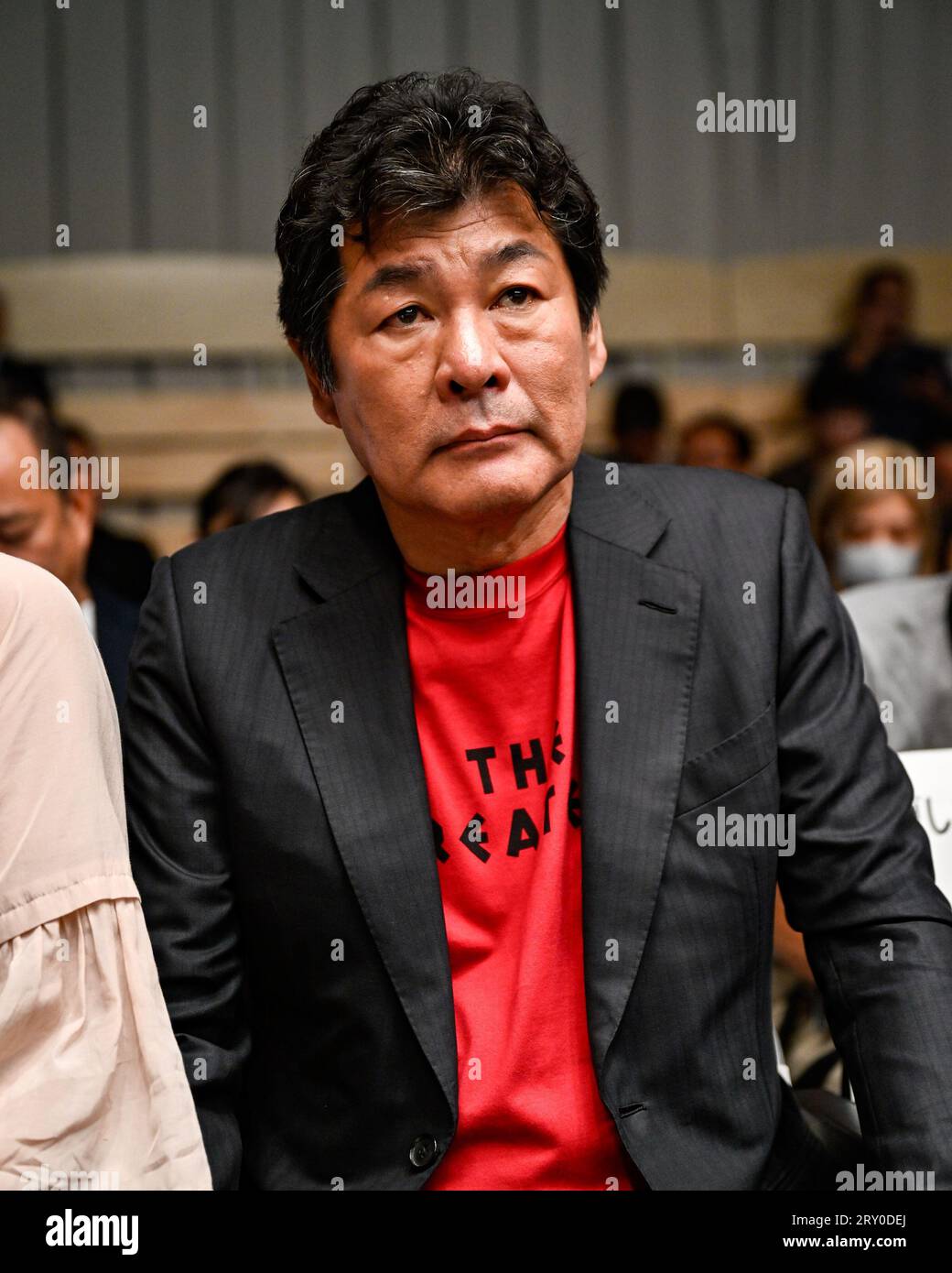 Eigoro Akai's father Hidekazu Akai is seen before the 2023 East Japan ...