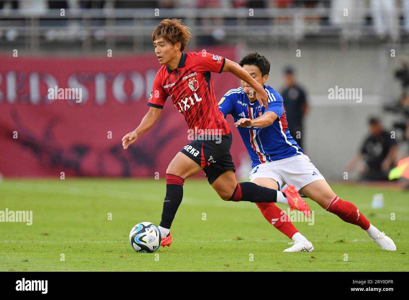 Kashima Antlers' Hidehiro Sugai, left, during the 2023 J1 League match ...