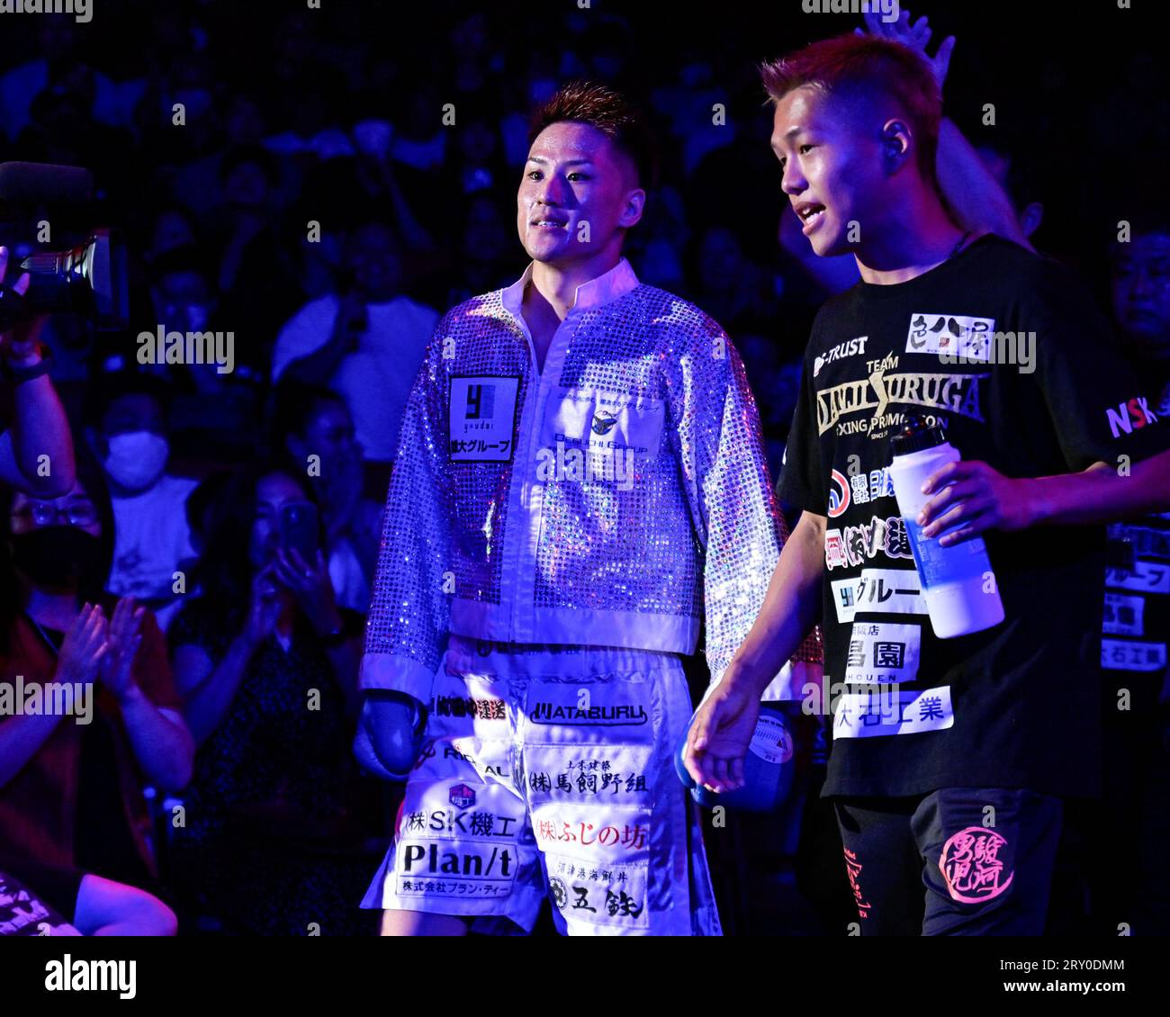 Tsubasa Murachi enters the ring before the Japanese super flyweight ...