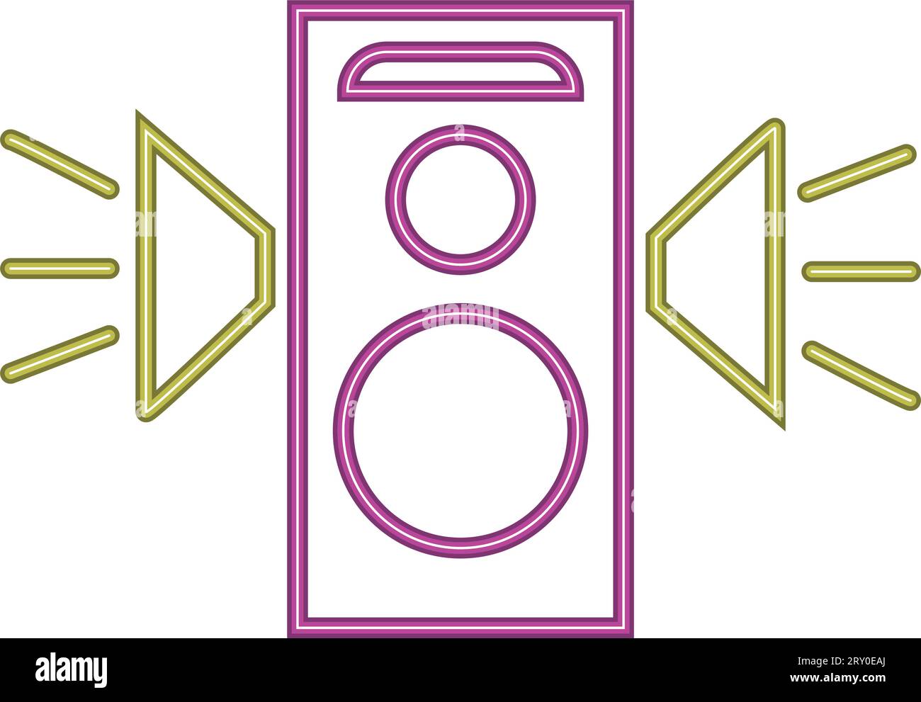 Speaker Music Neon Design Vector Isolated Stock Vector Image Art Alamy