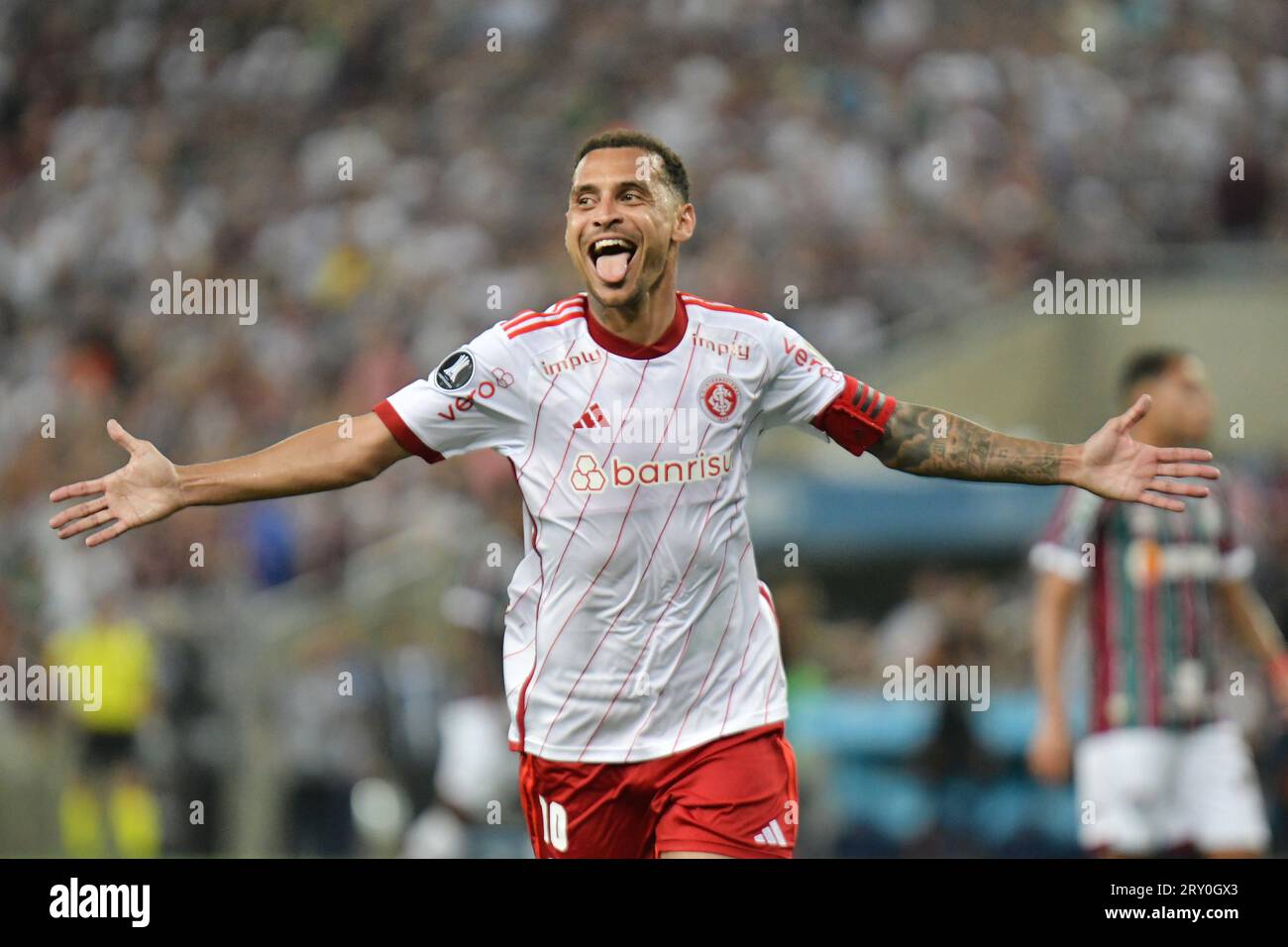 Maracana Stadium Alan Patrick from Internacional, celebrates his goal ...
