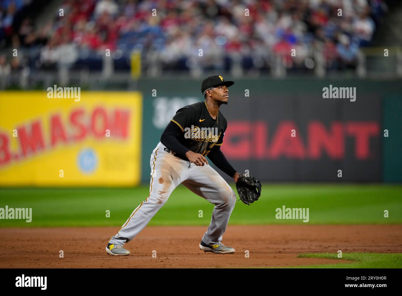 Pittsburgh Pirates' Ke'Bryan Hayes plays during a baseball game ...