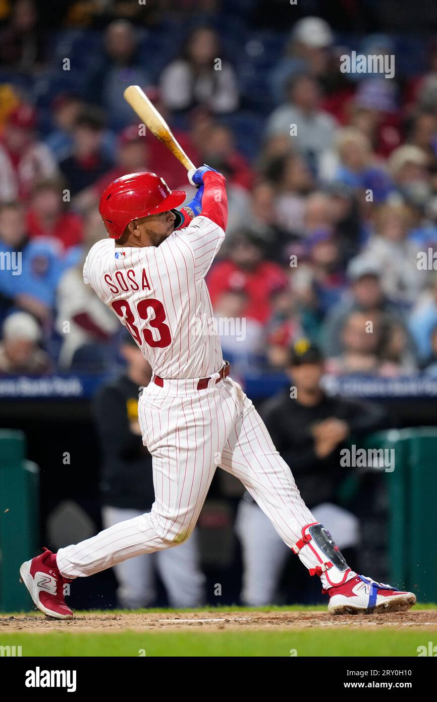 Philadelphia Phillies' Edmundo Sosa plays during a baseball game ...