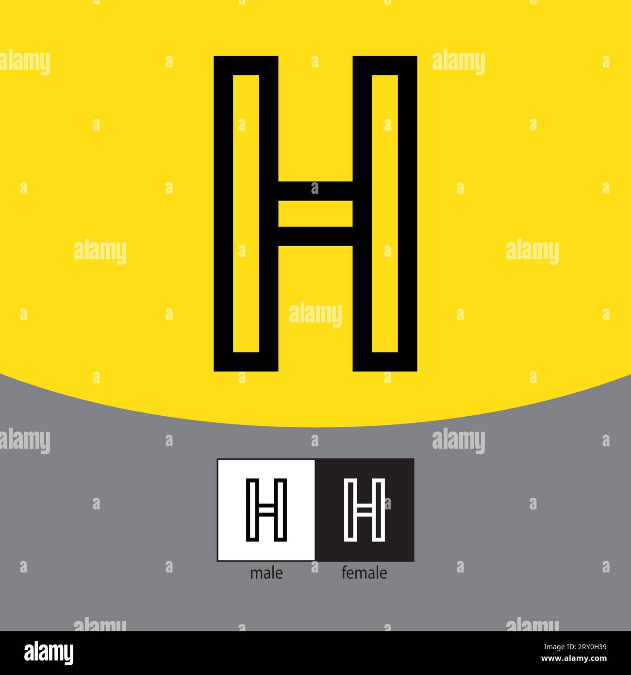 H Letter Logo. Black Color. - Vector Stock Vector Image & Art - Alamy