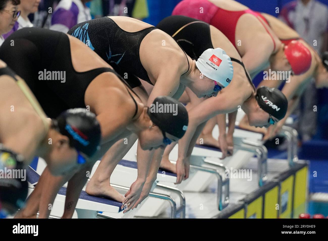 Hong Kong's Siobhan Bernadette Haughey, center, competes during the ...