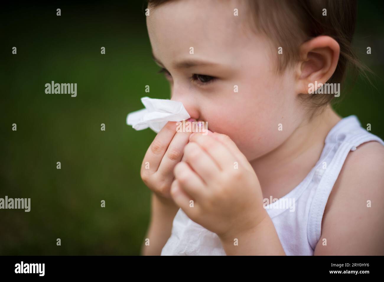 small child with allergies during fall allergy season Stock Photo - Alamy