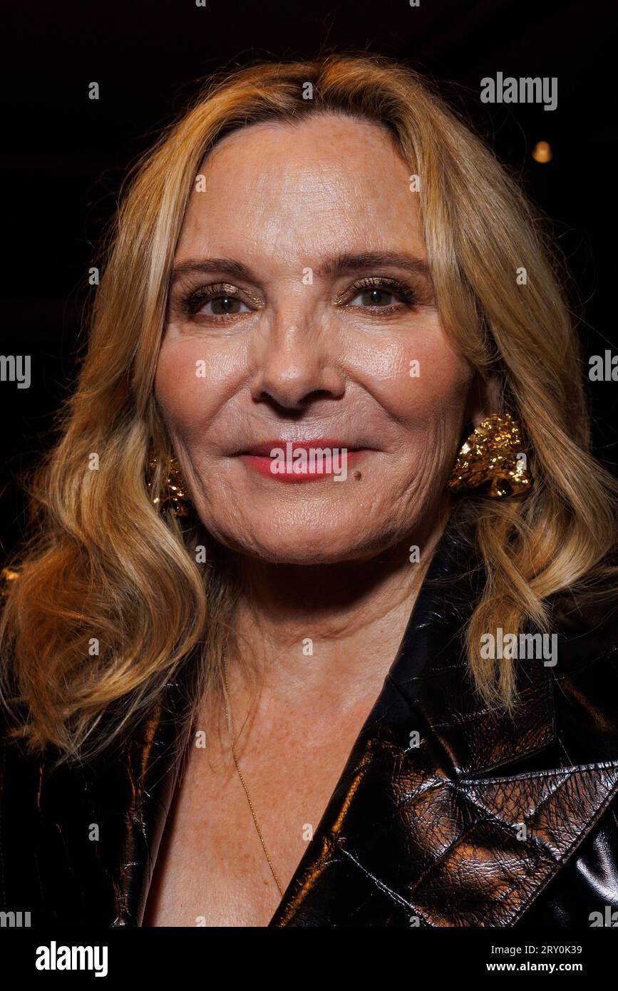 Kim Cattrall attends the Balmain Spring/Summer 2024 womenswear fashion collection presented ...