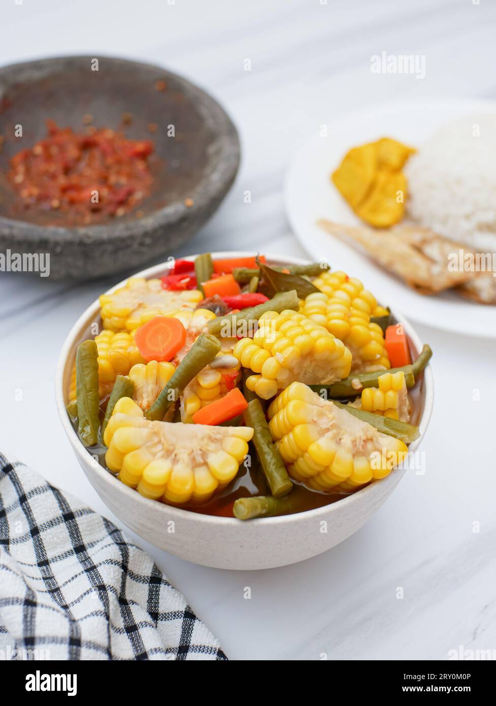 Sayur asem or vegetable tamarind is an Indonesian vegetable soup. It is ...