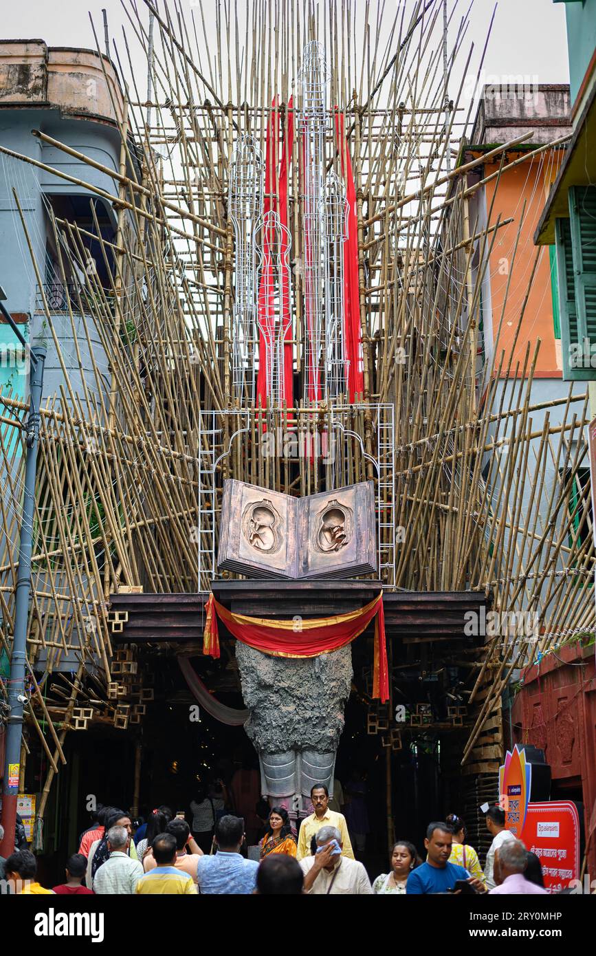 Picture of decorated Durga Puja pandal in Kolkata, West Bengal, India ...