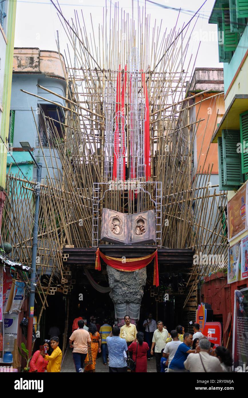 Picture of decorated Durga Puja pandal in Kolkata, West Bengal, India ...
