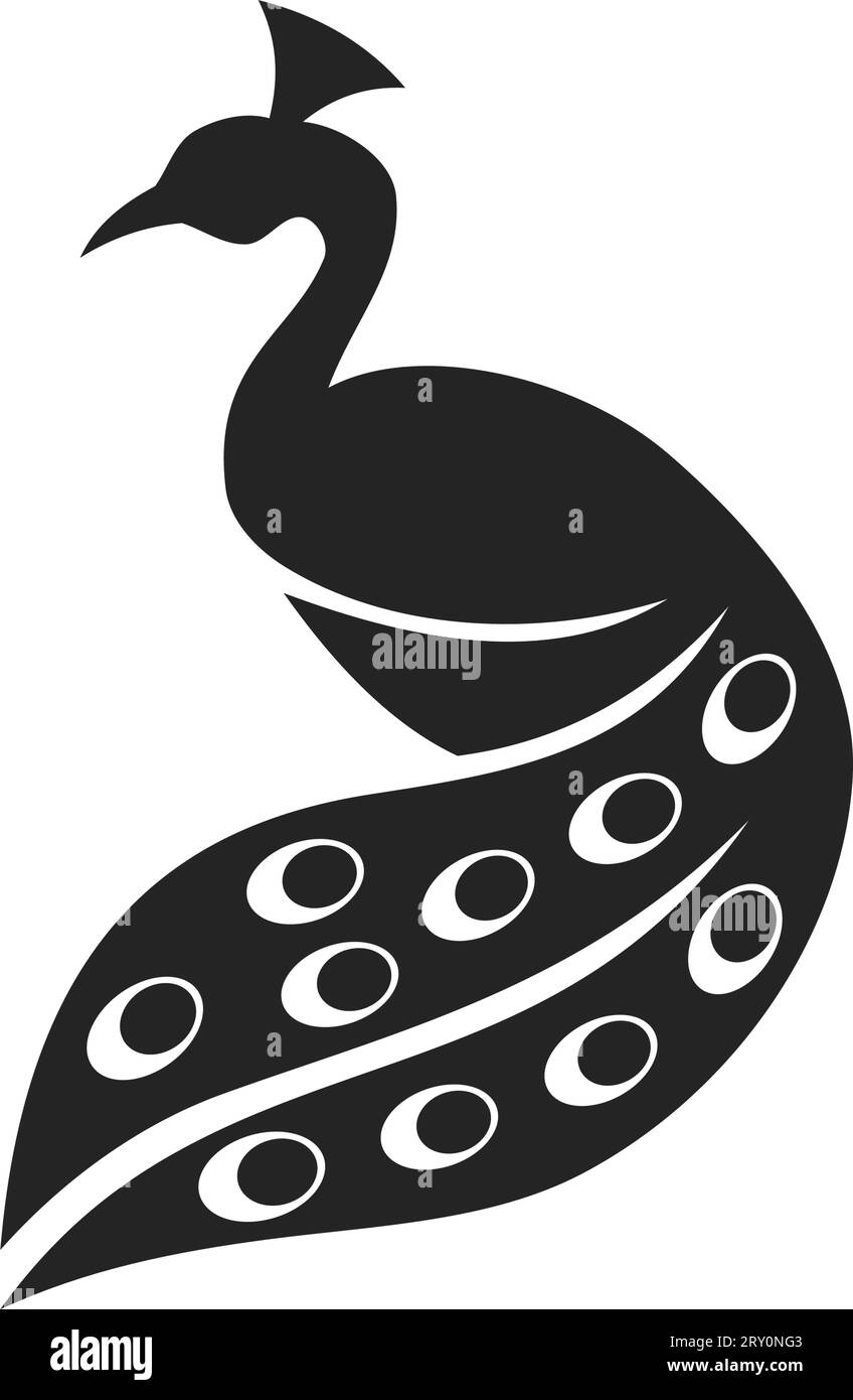 peacock logo template Isolated. Brand Identity. Icon Abstract Vector ...