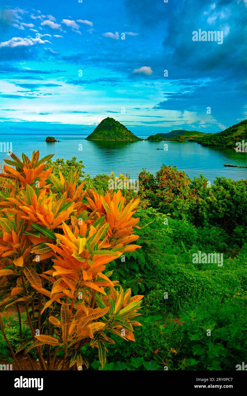 A delightful view of the sea from the hill of the island of Flores ...
