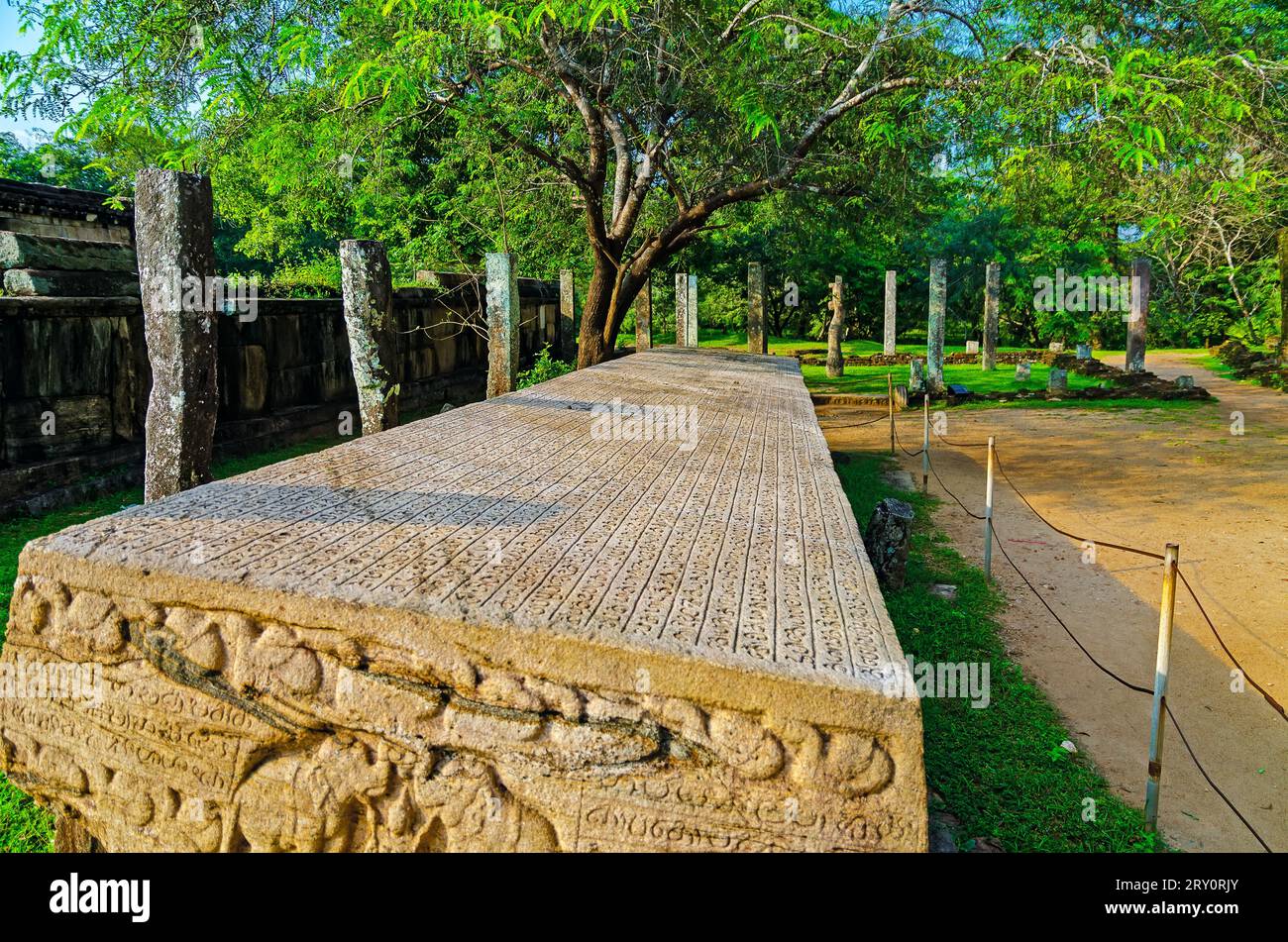 Galpotha stone book. Polonnaruwa. Sri Lanka Stock Photo - Alamy