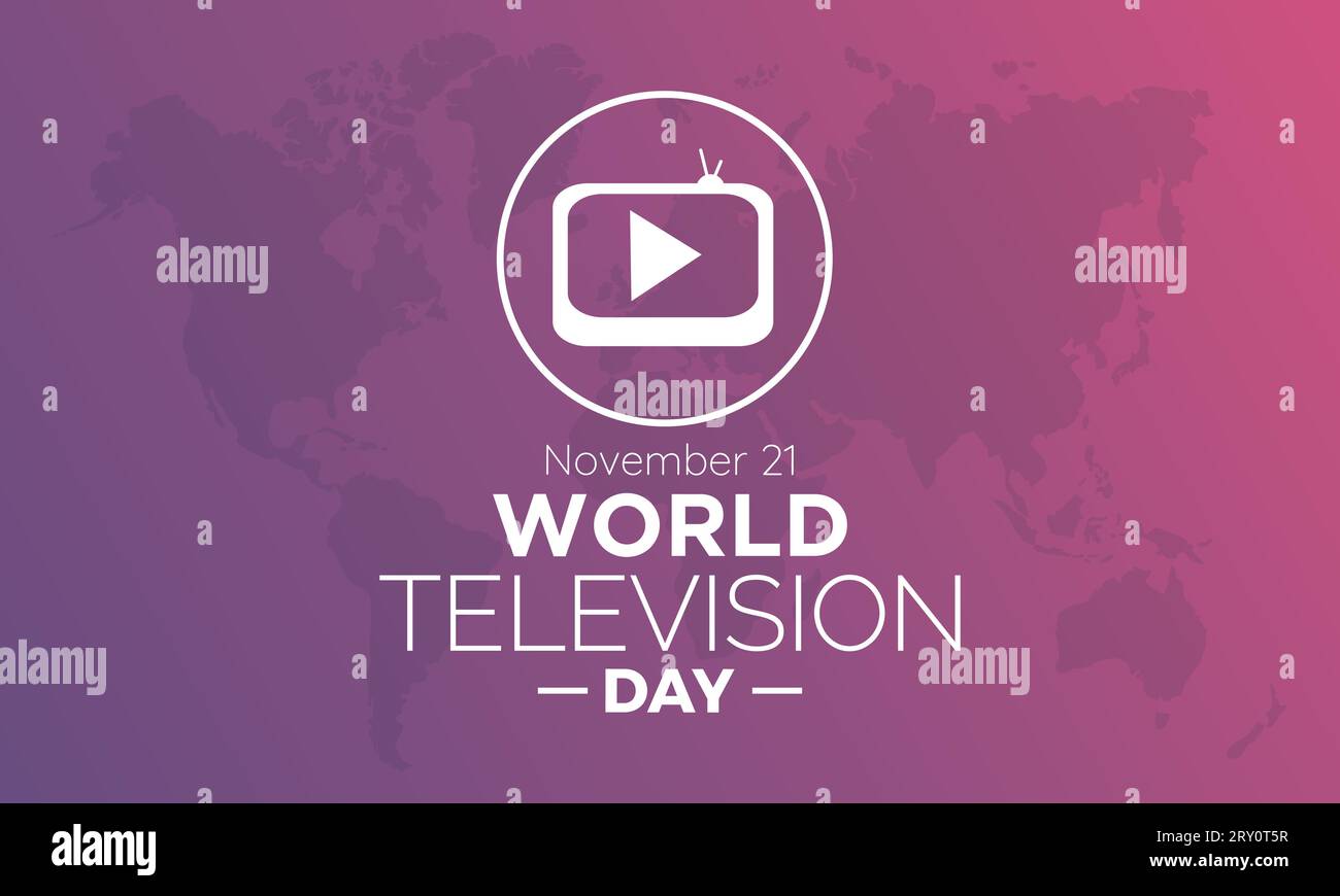 World Television Day Vector Banner with Entertainment and Information ...