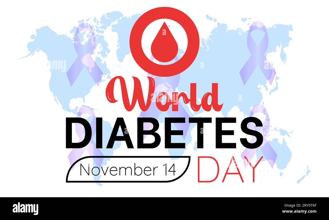 World Diabetes Day Vector Illustration with Glucose Monitor and Healthy ...