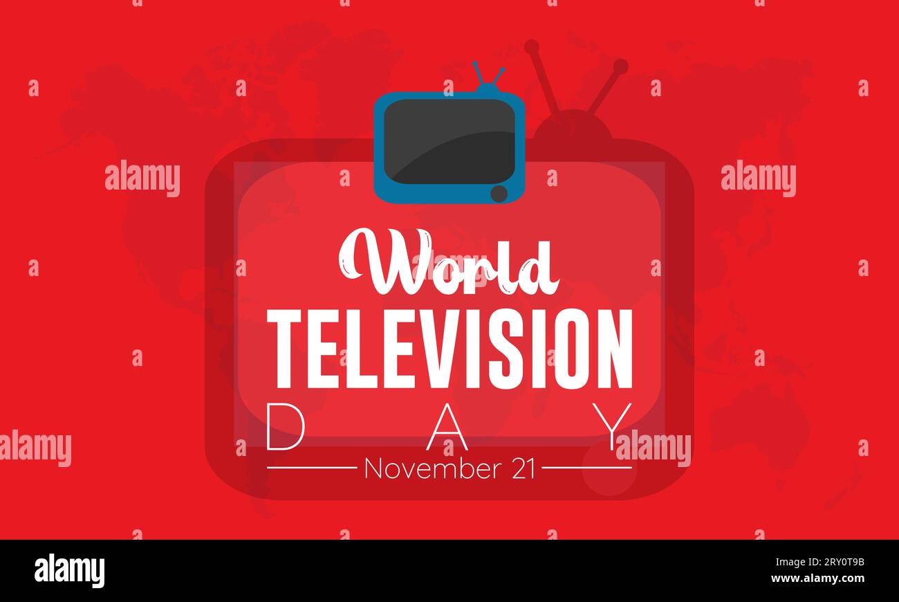 World Television Day Vector Banner with Entertainment and Information ...