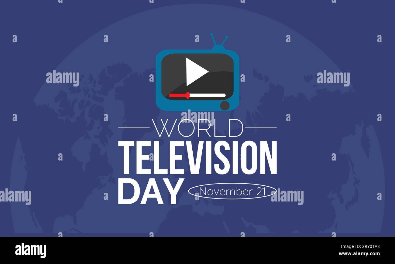 World Television Day Vector Banner with Entertainment and Information ...