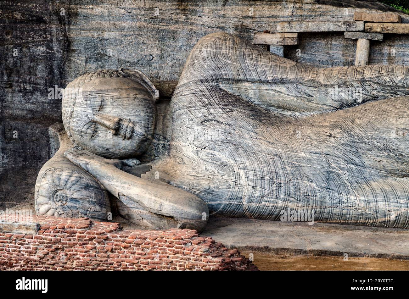 The statue of reclining Buddha. Polonnaruwa. Gal Vihara. Sri Lanka ...