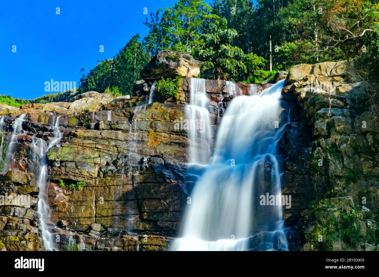 The famous Ramboda Falls in the area of Pussellawa, Sri Lanka (Ceylon ...