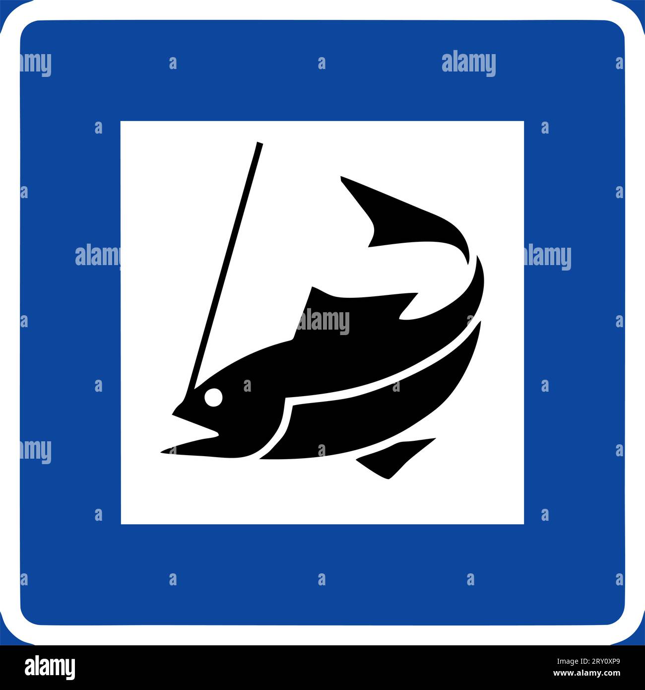 Fishing licences on sale here, Signs giving information, Special ...