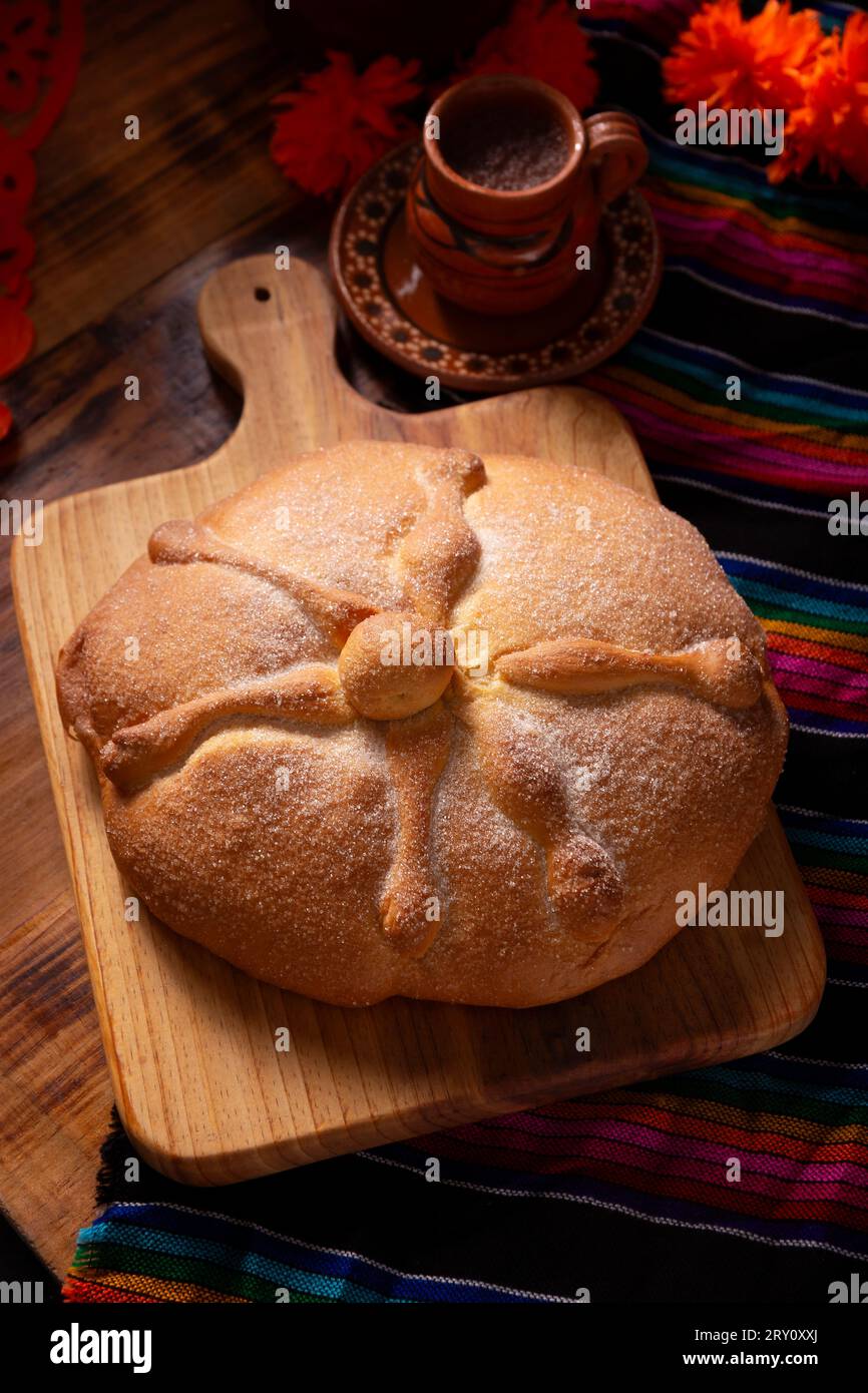 Pan de Muerto. Typical Mexican sweet bread that is consumed in the ...
