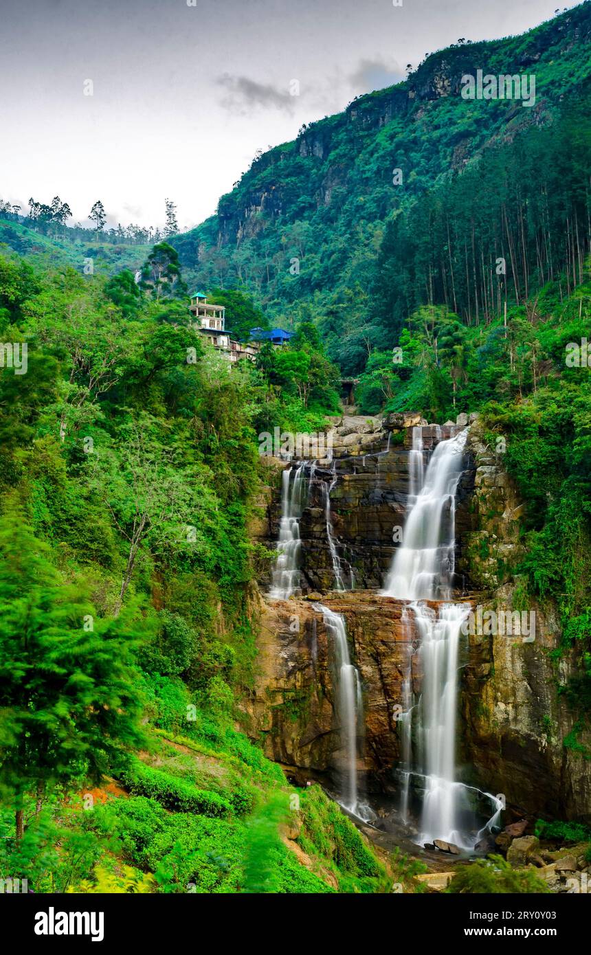 The famous Ramboda Falls in the area of Pussellawa, Sri Lanka (Ceylon ...