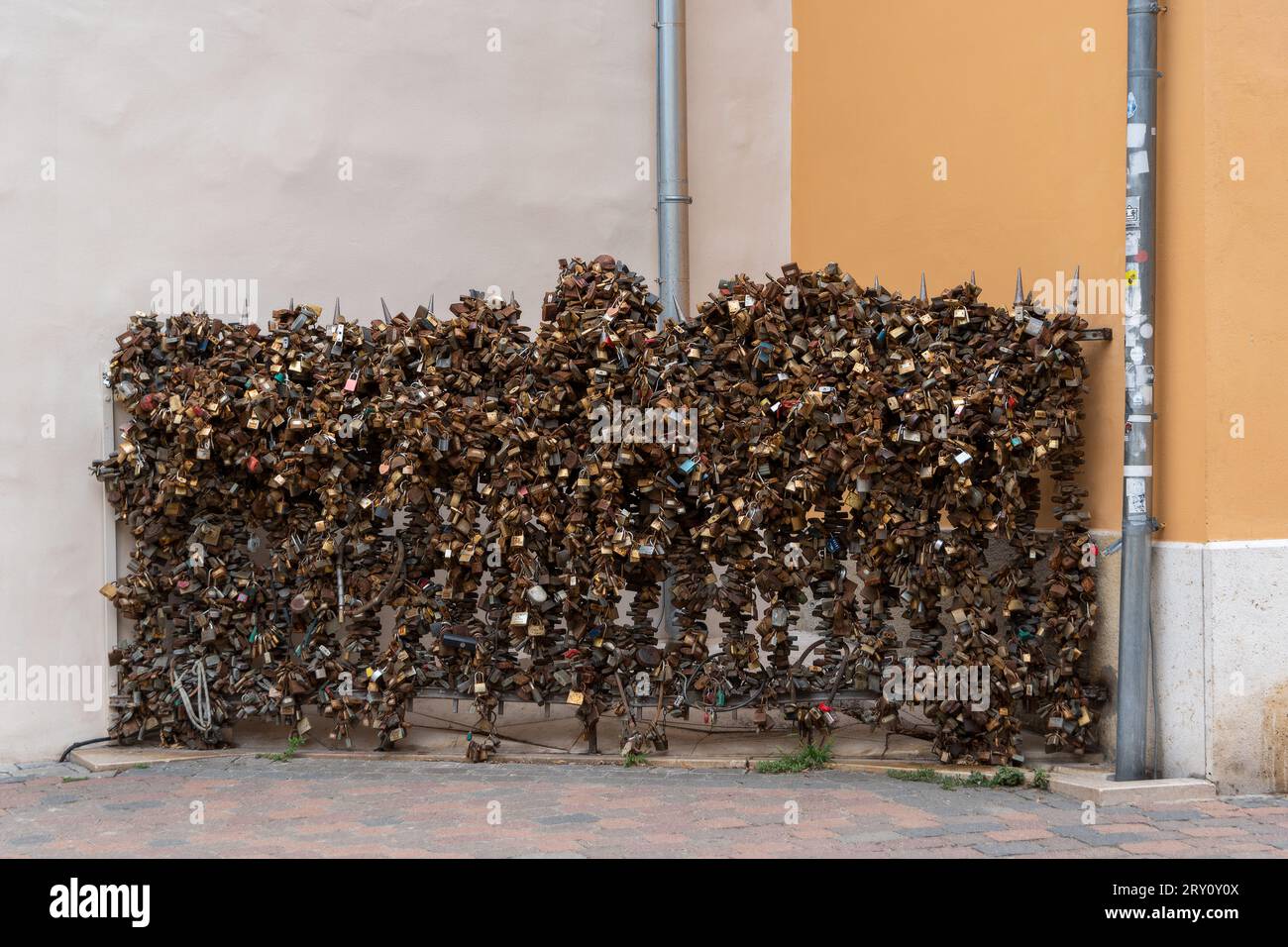 The Padlock Wall of Pecs, Hungary Stock Photo - Alamy