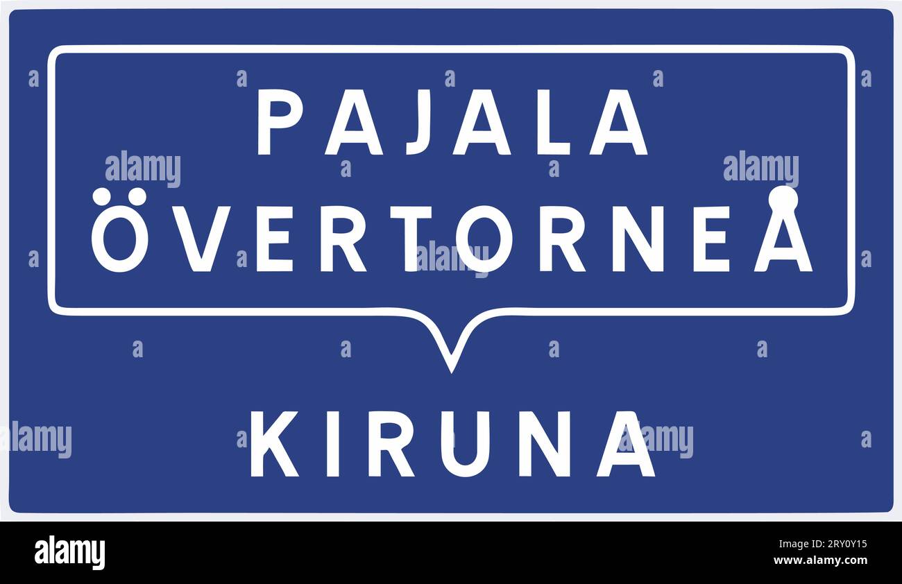 Grouped destinations (i.e. For Pajala and Övertorneå, follow signs for ...