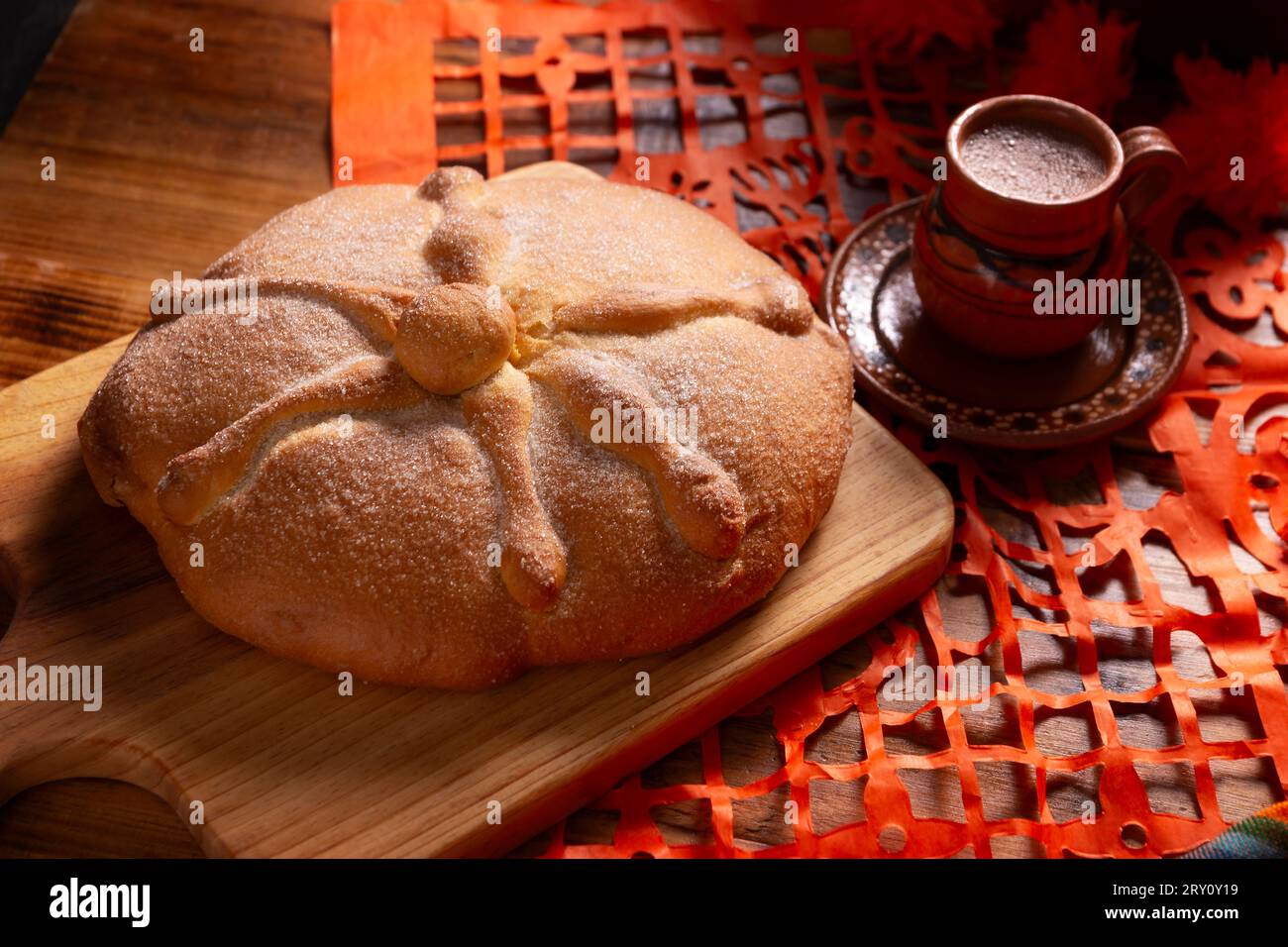 Pan de Muerto. Typical Mexican sweet bread that is consumed in the ...