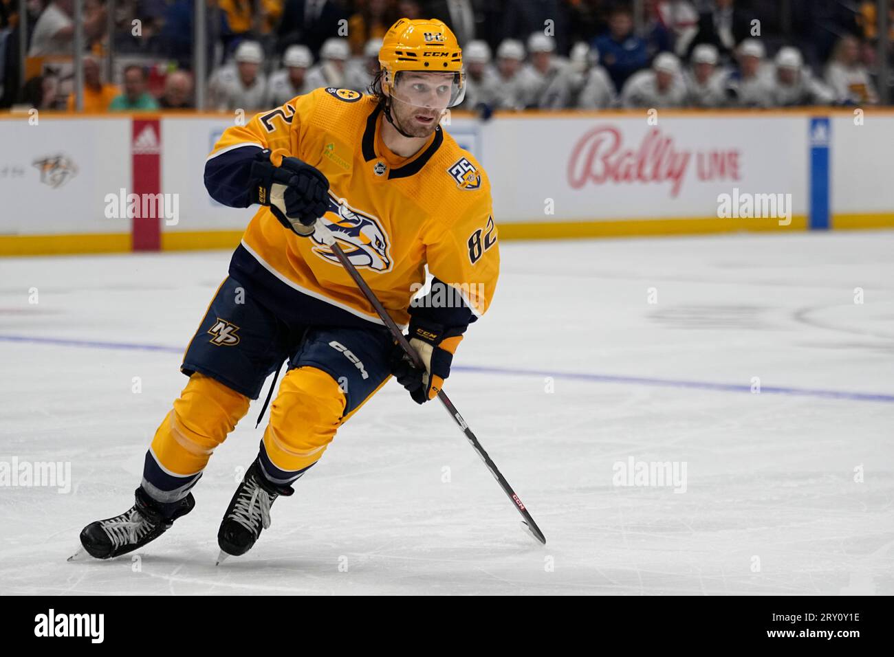 Nashville Predators forward Tommy Novak (82) plays against the Tampa ...
