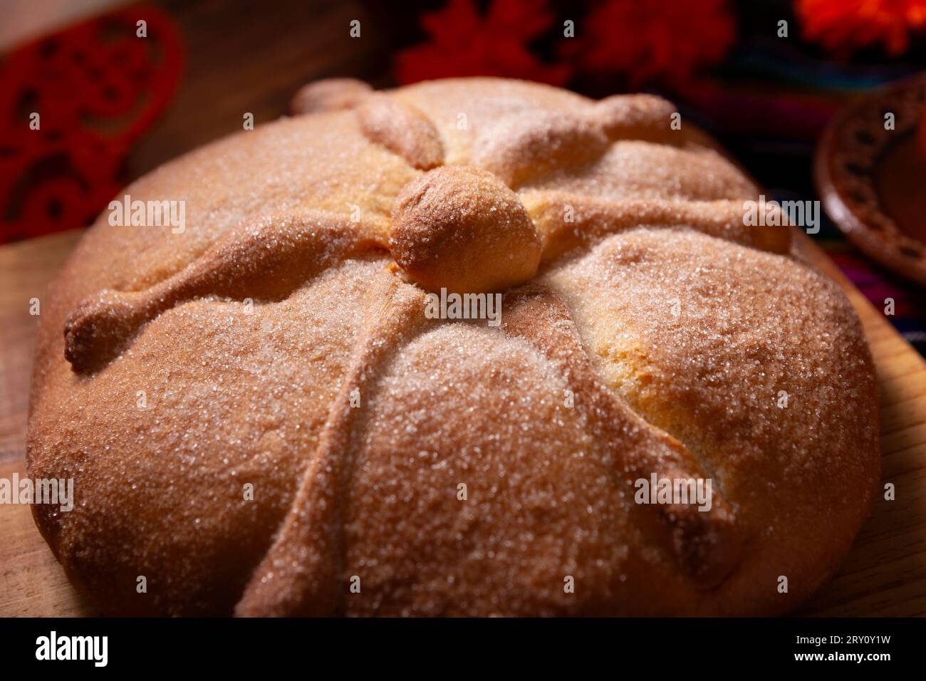 Pan de Muerto. Typical Mexican sweet bread that is consumed in the ...