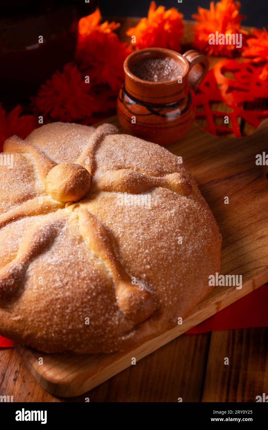 Pan de Muerto. Typical Mexican sweet bread that is consumed in the ...