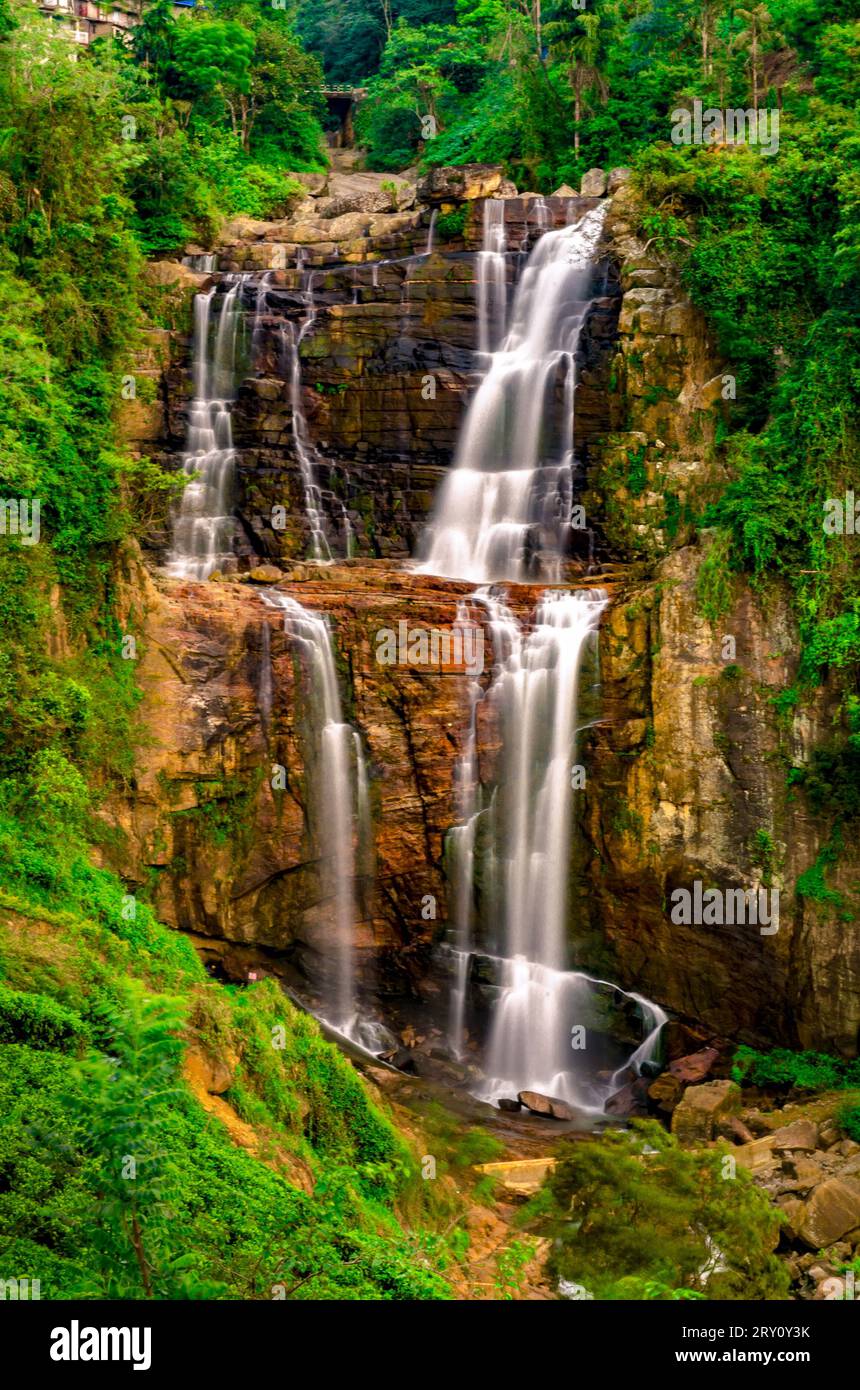 The famous Ramboda Falls in the area of Pussellawa, Sri Lanka (Ceylon ...