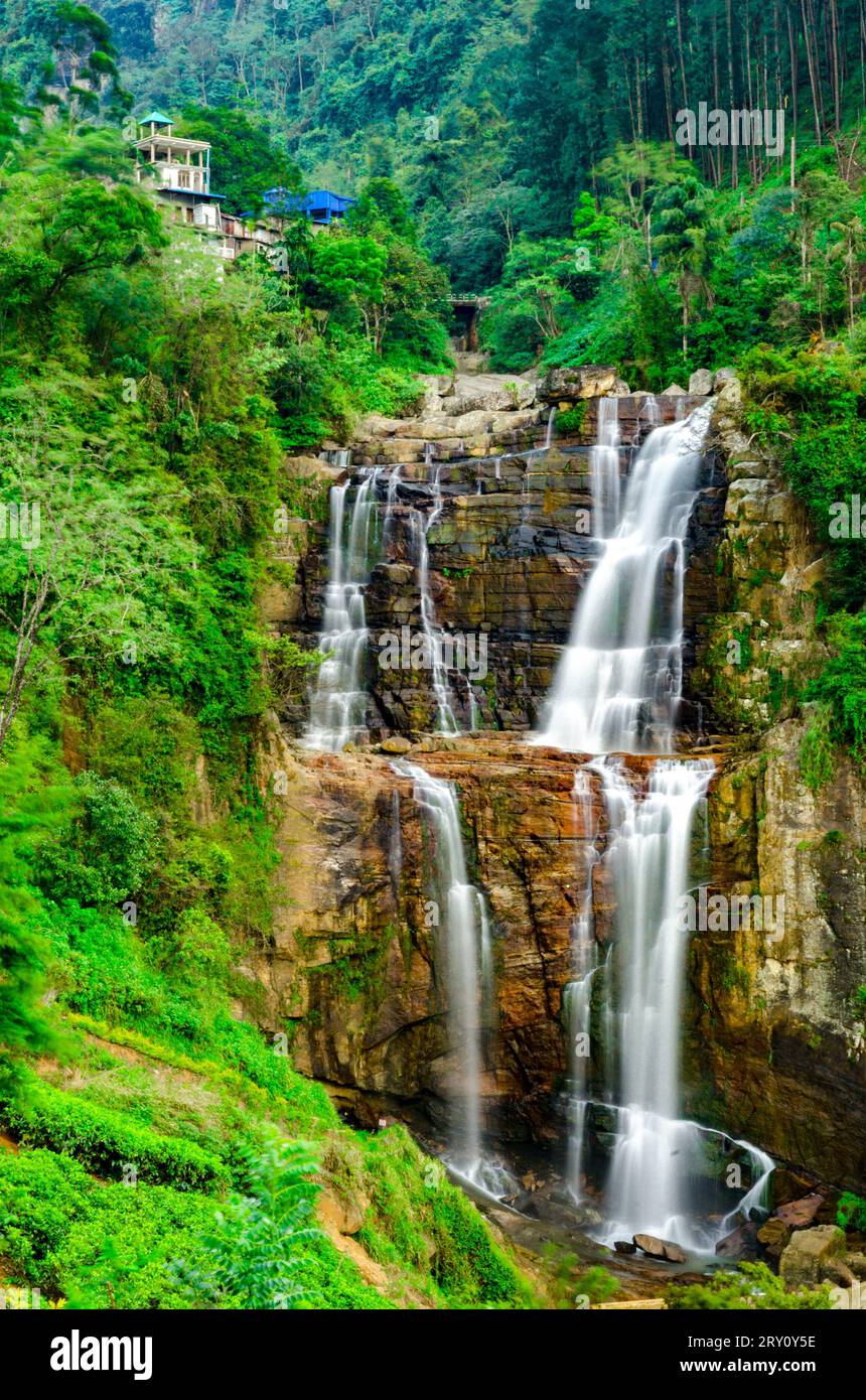 The famous Ramboda Falls in the area of Pussellawa, Sri Lanka (Ceylon ...