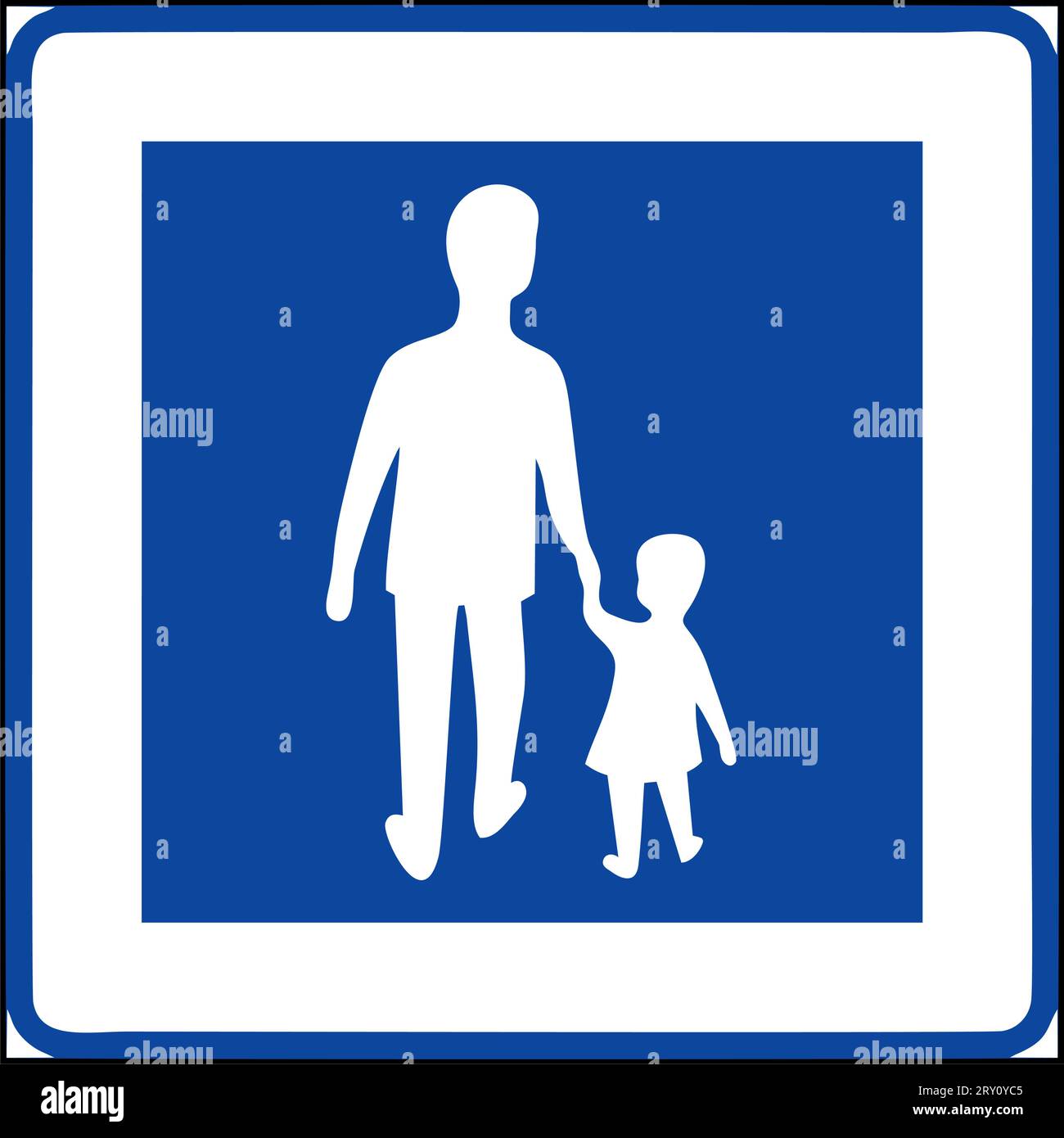 Pedestrian area, Special regulation signs, Road signs in Sweden Stock ...