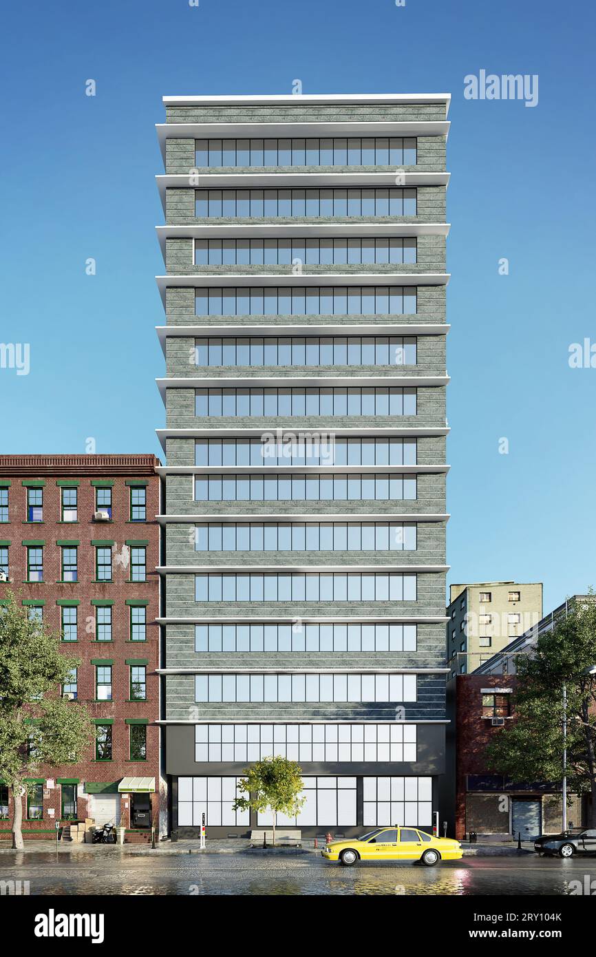 Facade of an office tower with tree hi-res stock photography and images ...