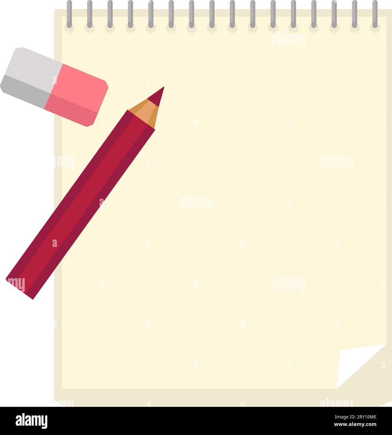Notebook with pencil and eraser, writing letter Stock Vector Image ...