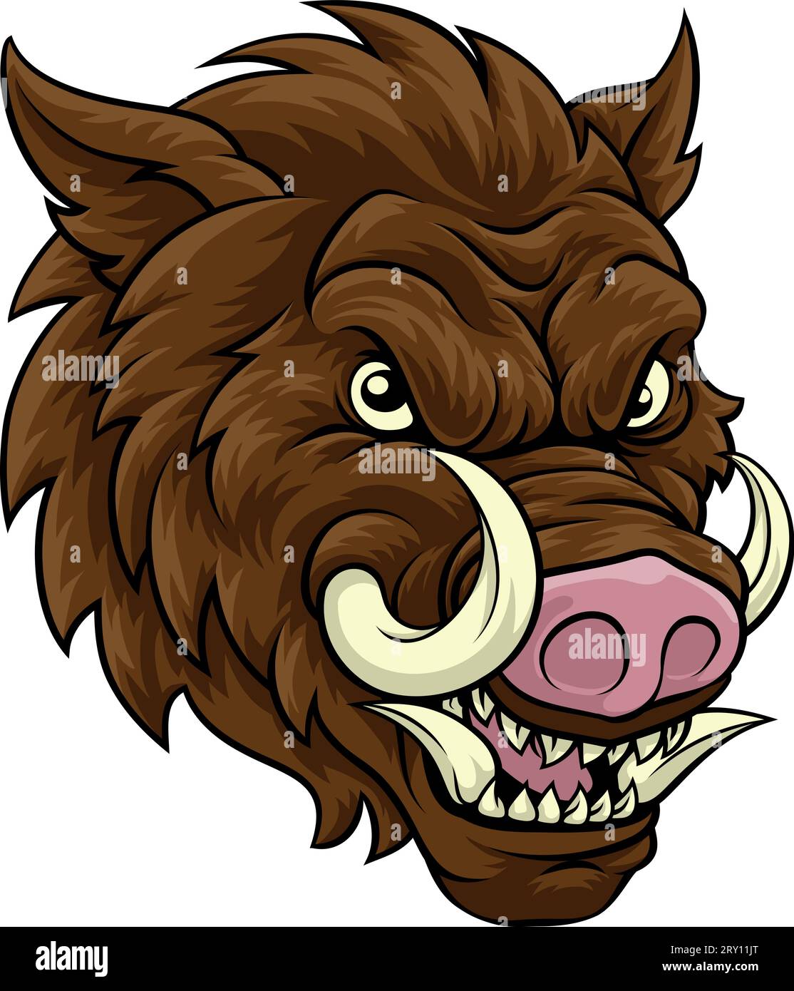 Boar Wild Hog Razorback Warthog Mascot Pig Cartoon Stock Vector Image ...